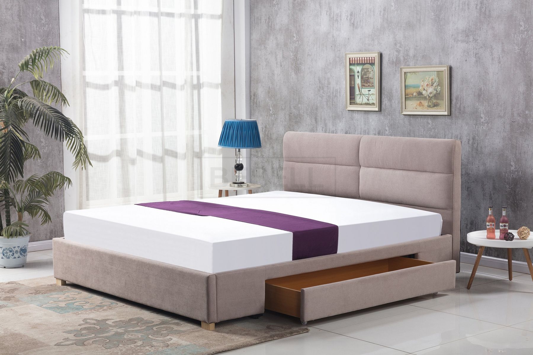 ᐈ Кровать MERIDA Halmar 160x200 Беж — Купить в Киеве, Украине ≡ Цена 15 ...